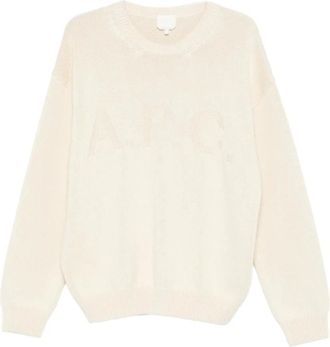 A.P.C. A.p.c., Homme, Pulls, Beige, Taille: S Crew Neck Sweater