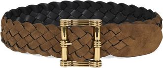 Etro Femme, Accessoires, Brun, Taille: 80 CM Reversible Woven Suede and Leather Belt