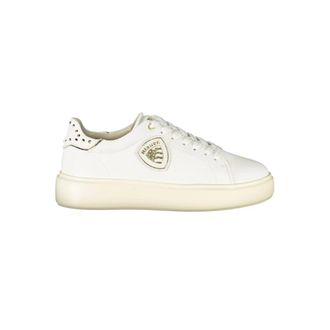 Blauer Leather Sneaker - - Shoes - Damen - Wei&szlig; - 38 EU