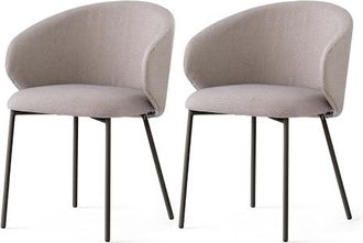 Connubia 2 Stühle Tuka Gestell schwarz matt Sitz Sand Square