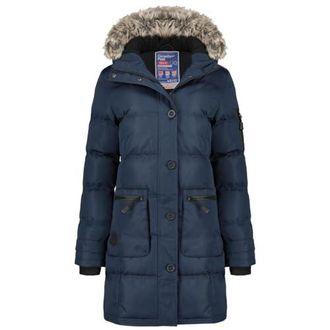 Canadian Peak Axelus Lady - Parka Longue Epaisse Chaude Femme Automne Hiver - Manteau Fin Capuche Fausse Fourure - Blouson Coupe Vent - Doudoune Elegante Femmes (Ma