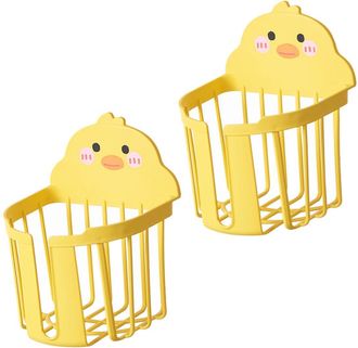 Angoily 2 Stück Teiliges Wandmontage Toilettenpapierhalter mit Cartoon Motiv Multifunktionale Aufbewahrung für Bad und Küche Platzsparendes Design Stabile Kon