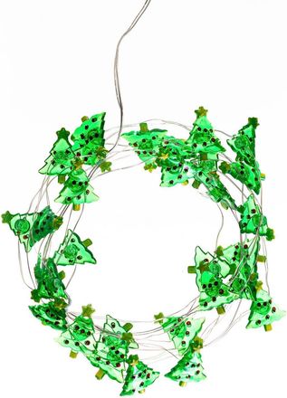 Lindby LED Lichterkette Batterie Deko Weihnachtsbaum-Figuren Indoor, 320 cm 30 LED Deko X-mas Trees, Weihnachtsbeleuchtung mit Timer, Weihnachtsdeko