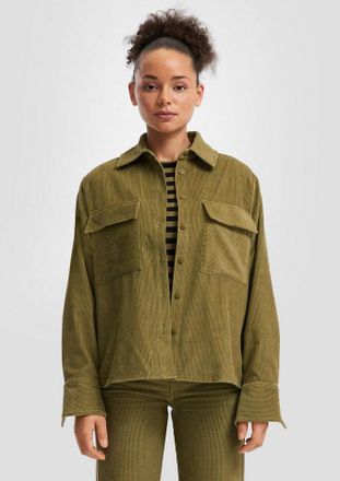QS by s.Oliver Langarmbluse Bluse Cord-Overshirt mit Brusttaschen