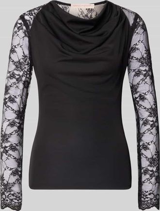 Rinascimento Slim Fit Longsleeve mit Spitzenbesatz
