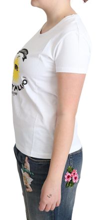 Moschino Womens White Cotton Sunny Milano Print T-Shirt