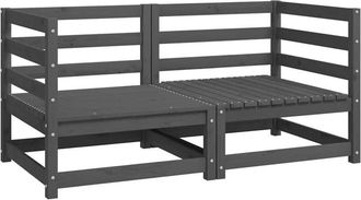 vidaXL Garten-Ecksofas 2 Stk. Grau Massivholz Kiefer - Vidaxl