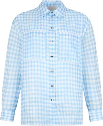 Liu Jo Femme, Blouses et Chemises, Bleu, Taille: 42 FR Vichy b.b. wave Shirt