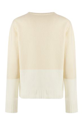 Jil Sander Womens Crew-Neck Wool Sweater Panna
