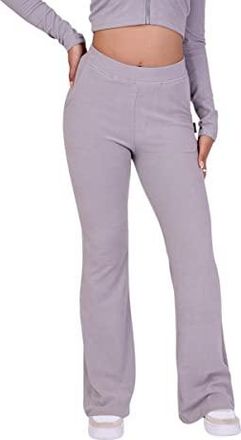 Project X Paris Pantalon évasé Triple Logo côtelé Gris Clair S