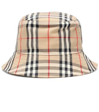 Burberry Chapeau bob en coton m&eacute;lang&eacute; &agrave; carreaux