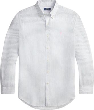 Polo Ralph Lauren Homme, Chemises, Blanc, Taille: M Chemise Ray&eacute;e en Lin