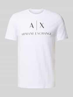 A|X Armani Exchange Slim Fit T-Shirt aus reiner Baumwolle mit Logo-Print