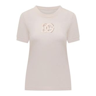 Dolce & Gabbana T-shirt M/corta Giro - - Tops - Damen - Rosa - XS