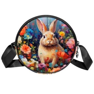 Generic Petit sac &agrave; bandouli&egrave;re circulaire pour femme, petit sac &agrave; bandouli&egrave;re avec fermeture &eacute;clair et bretelles r&eacute;glables style d&eacute;contract&eacute; pour femmes et f