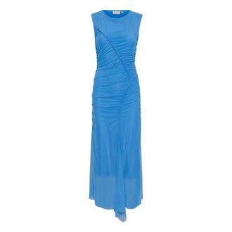 Gestuz Robe Bleue Palace avec D&eacute;tails Froiss&eacute;s - Femme - Robes - Bleu - Taille: 36 FR