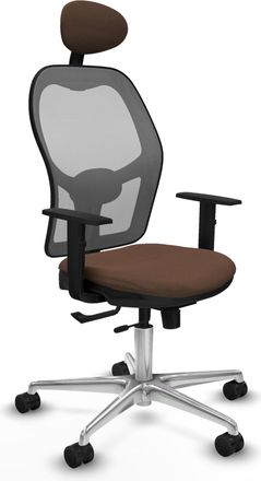 Piqueras y Crespo Stuhl mit R&uuml;ckenlehne und Armlehnen, h&ouml;henverstellbarer Lendenwirbelst&uuml;tze und festem Kopfteil, ausgestattet mit Syncro/Traslack und injiziertem Schau