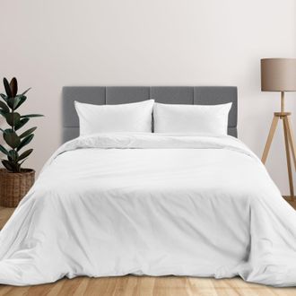 Pizuna Bettbezug 155x220 cm Baumwolle Wei&szlig;, Atmungsaktiv 100% langstaplige Baumwolle in Perkalbindung Bettbezug Set mit verdecktem Knopfverschluss und 1 Kopf