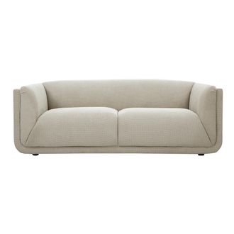 Miliboo Design-Sofa, 3-Sitzer, Chenille-Stoff, Beige, HOSBO