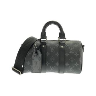 Louis Vuitton unisex, Pre-owned, Noir, Taille: ONE Size Pre-owned Keepall Bandouliere Monogram Eclipse Reverse Boston Bag
