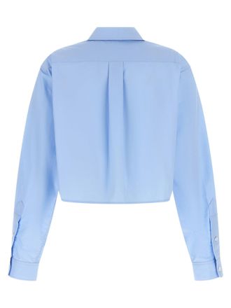 Alexander Wang Cropped Oxford Cotton Shirt - Blue