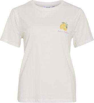 Vila Visybilla O-Neck S/S Lemon Top/Pb