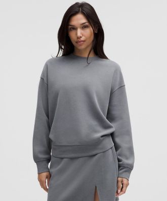 lululemon Softstreme Pullover im Oversized Fit mit Rundhalsausschnitt f&uuml;r Frauen - Gr&ouml;&szlig;e XL in Solar Grey