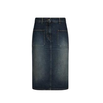 Courr&egrave;ges Jupe midi en denim