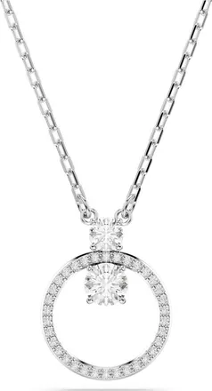 Swarovski Kette Constella Anhänger Pavé, Rundschliff, Weiß, Rhodiniert
