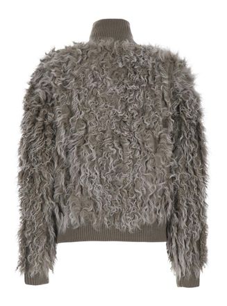 P.A.R.O.S.H. Textured Wool Bomber Jacket - Beige
