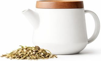 Point-Virgule Teekanne mit Siebeinsatz aus Edelstahl f&uuml;r pures Aroma, wei&szlig;, 600ml