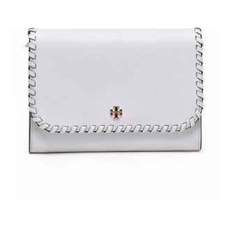 Tory Burch Emerson Whipstitch Clutch - - Bags - Damen - Wei&szlig; - ONE SIZE