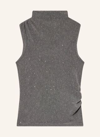 Luisa Cerano Luisa Cerano Top Mit Schmuckperlen grau