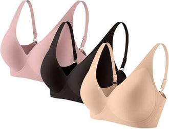 Generic Soutien-gorge fronc&eacute; doux et confortable - Soutien-gorge sans fil - Lingerie pour femme - Soutien-gorge de sport quotidien - Soutien-gorge dentra&icirc;neme