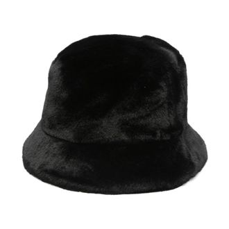 Apparis Schwarze M&uuml;tzen mit Kunstpelzdesign - - Accessories - Damen - Schwarzk - ONE SIZE