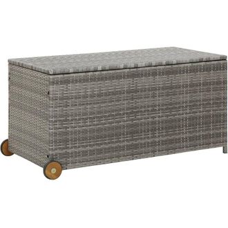 vidaXL Garten-Auflagenbox Hellgrau 120x65x61 cm Poly Rattan - Vidaxl