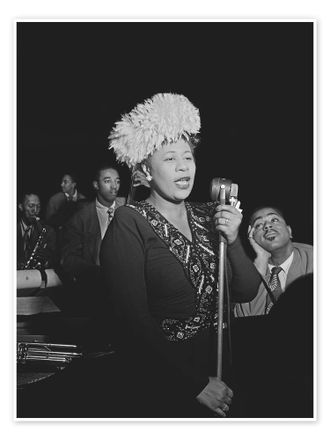 Posterlounge Ella Fitzgerald, Dizzy Gillespie, Ray Brown, Milt Jackson, und Timmie Poster von William P. Gottlieb/LOC 50 x 70 cm Schwarz-Wei&szlig; Wandbilder Wanddeko