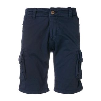 Alpha Industries Homme, Shorts, Bleu, Taille: W36 Bermuda in cotone tasconi