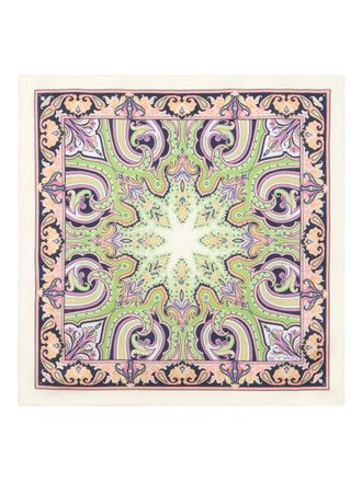 Etro carré de poche en soie - Tons neutres