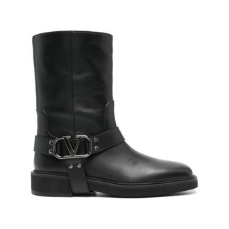 Valentino Schwarze VLogo Stiefeletten - - Shoes - Damen - Schwarzk - 38 1/2 EU