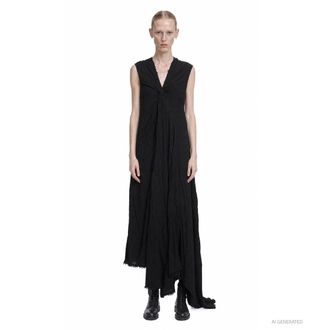 Marc Le Bihan Viscose Wool Knotted Dress