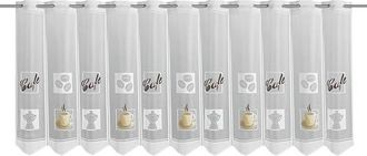 Gardinia Sehlbach Bistrogardine Jacquard Kaffee Airbrush, Weiß, 156 x 60 cm Bistrogardine, Elegante Leichtigkeit, Transparenter Stoff, Einfache Dekoration, Zei