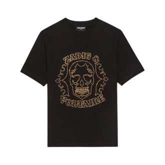 Zadig&Voltaire Edwin Skull Strass T-Shirt - - Tops - Damen - Braun - XS
