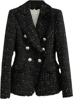 Generic Blazer Croisé Pour Femme, Manteau En Tweed, Vêtements Dextérieur