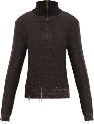Maison Margiela Pullover mit Zierf&auml;den - - Knitwear - Damen - Braun - M