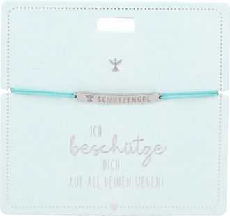 Depesche 14018.7 Armband mit Botschaft, Edelstahlplättchen, mit farbigem Band, variabel in der Länge, ideal als Geschenk für Freunde und Familie