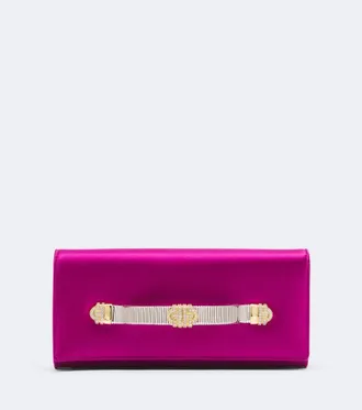 Bulgari Verzierte Clutch Bvlgari Tubogas aus Satin