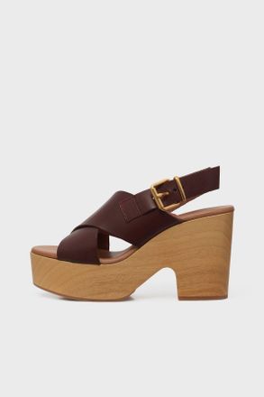 Gerard Darel Sandales compens&eacute;es en cuir - HAYDEN - Marron