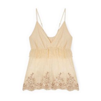 Motivi Femme, Tops, Beige, Taille: 40 FR Top en dentelle &agrave; col en V