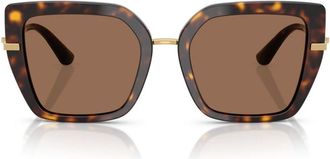 Dolce & Gabbana unisex, Accessoires, Brun, Taille: 53 MM Lunettes de soleil carr&eacute;es oversize
